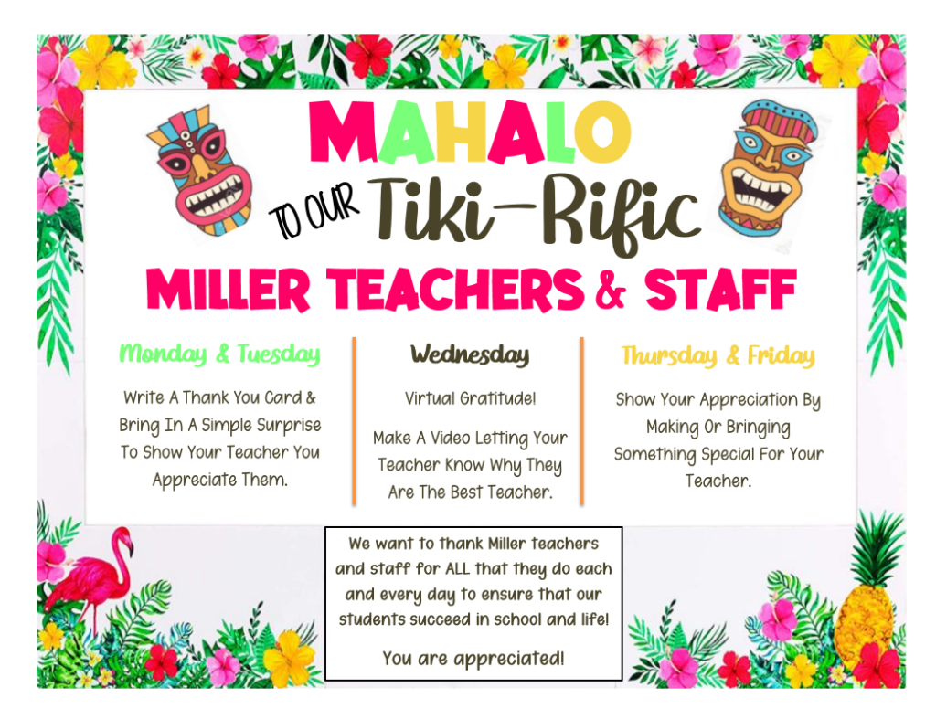 Miller Teachers Are TIKI-RIFIC!! – Miller Elementary School